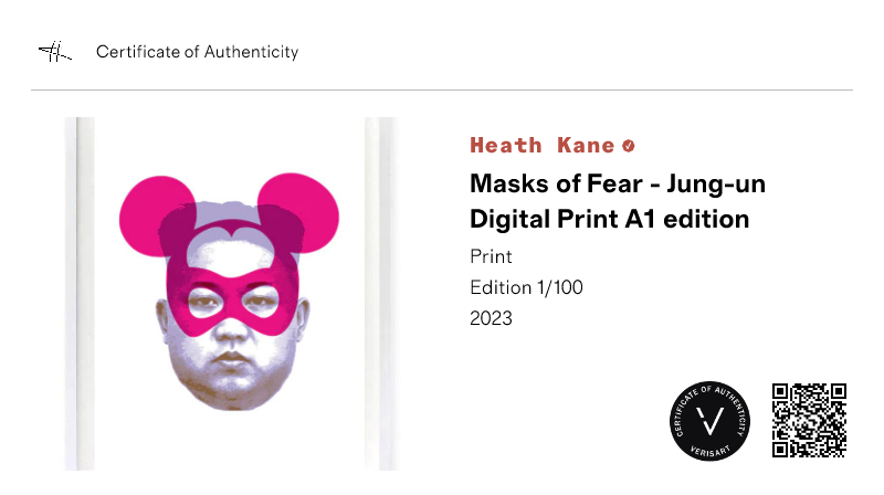 Heath Kane | Masks of Fear - Jung-un Digital Print A1 edition | View ...