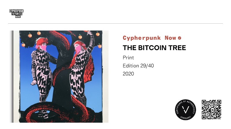 Cypherpunk Now | THE BITCOIN TREE | View certificate