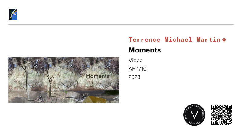 Terrence Michael Martin | Moments | View certificate