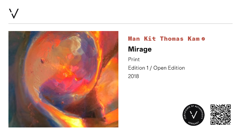 Man Kit Thomas Kam | Mirage | View certificate