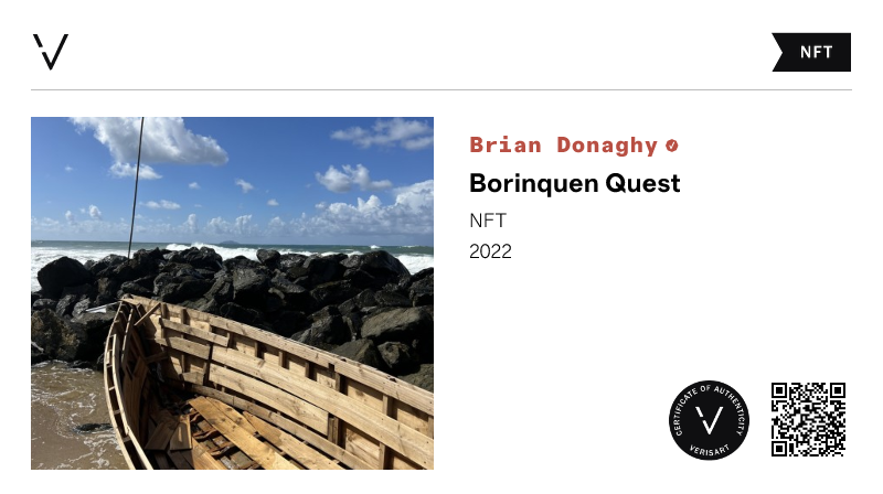 Brian Donaghy | Borinquen Quest | View certificate