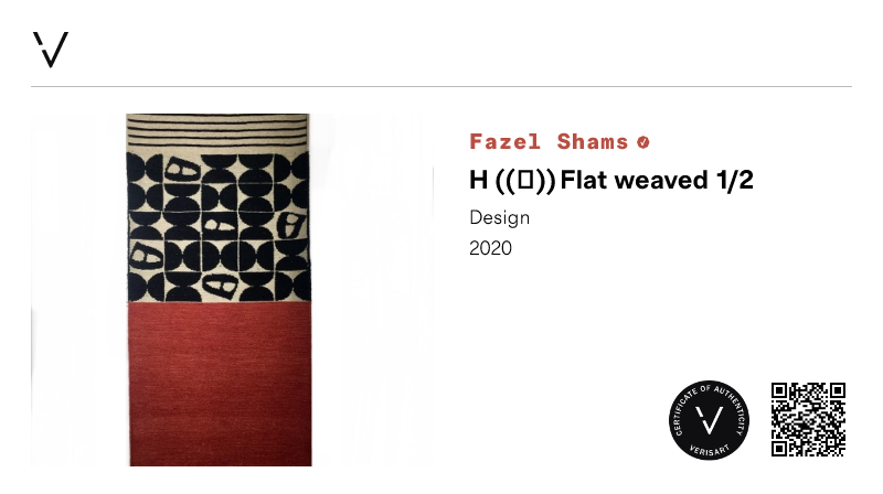 Fazel Shams | H ((ه)) Flat weaved 1/2 | View certificate