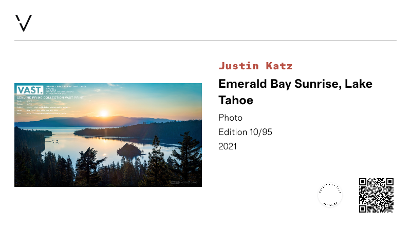 Justin Katz | Emerald Bay Sunrise, Lake Tahoe | View certificate